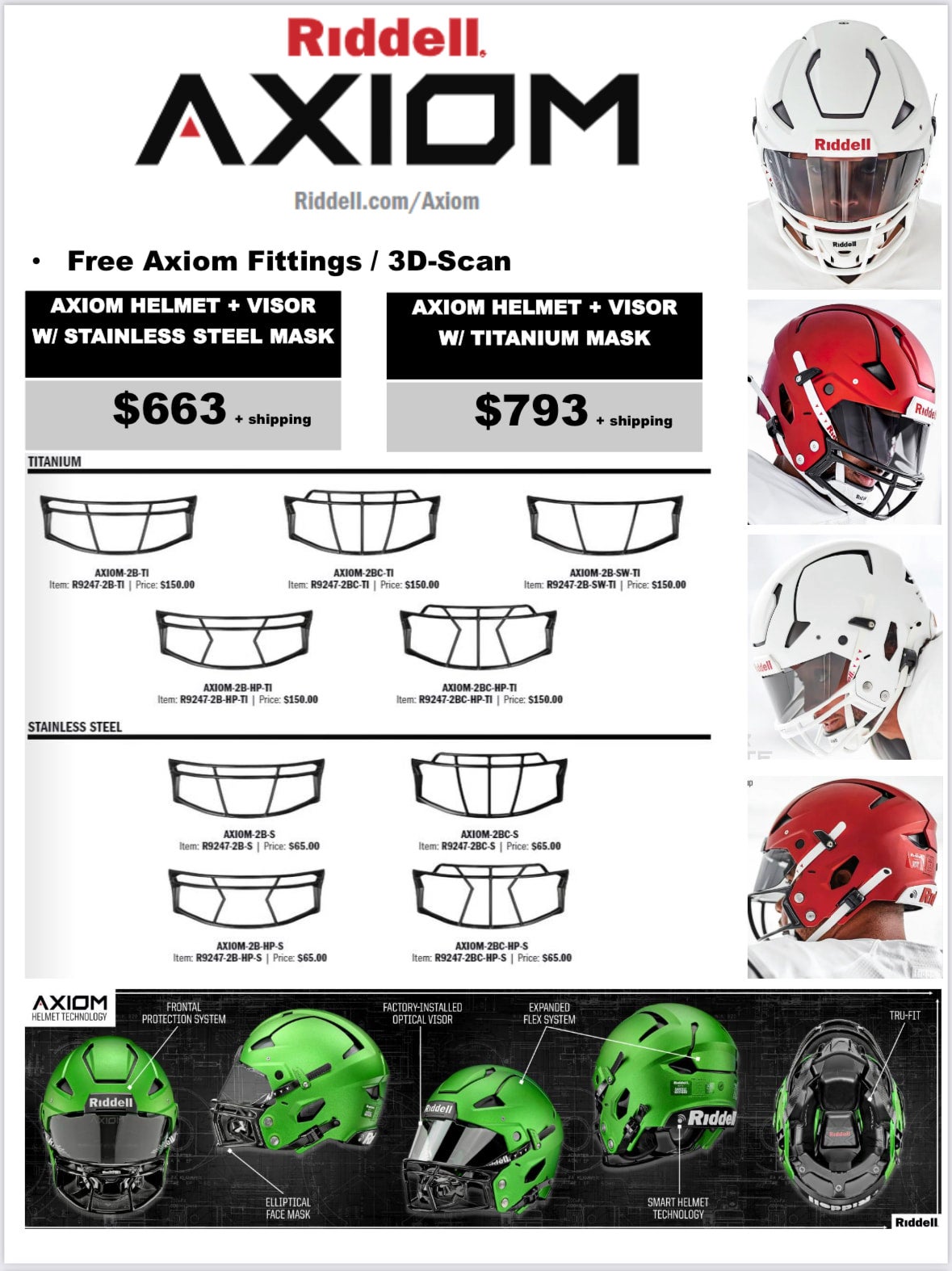 Riddle Axiom Helmet | Foster High School Athletic Booster Club